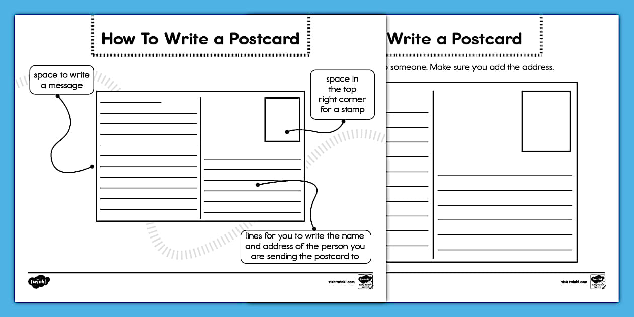 I Can Write a Postcard for K-2nd Grade (teacher made)