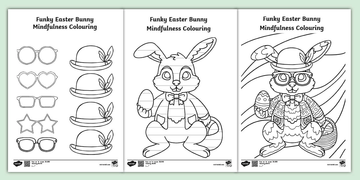 Easter Bunny Colouring Pages | Mindfulness Colouring Sheets