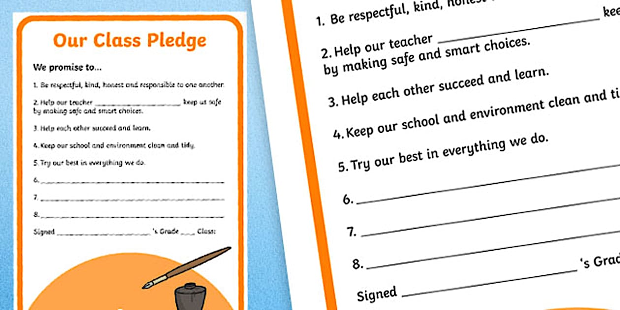 Class Pledge Display Poster (teacher made) - Twinkl