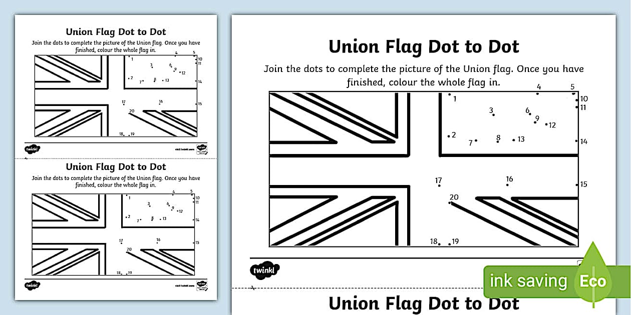 Union Flag Dot-to-Dot Activity (teacher made) - Twinkl