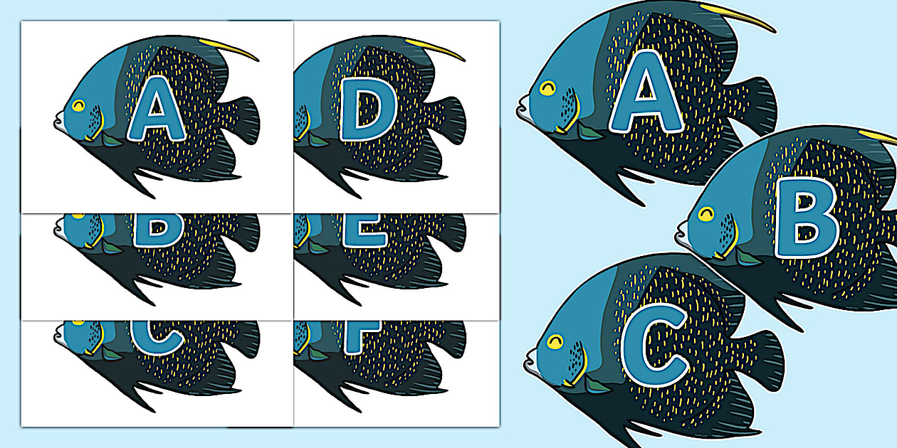 A-Z Alphabet on Angel Fish