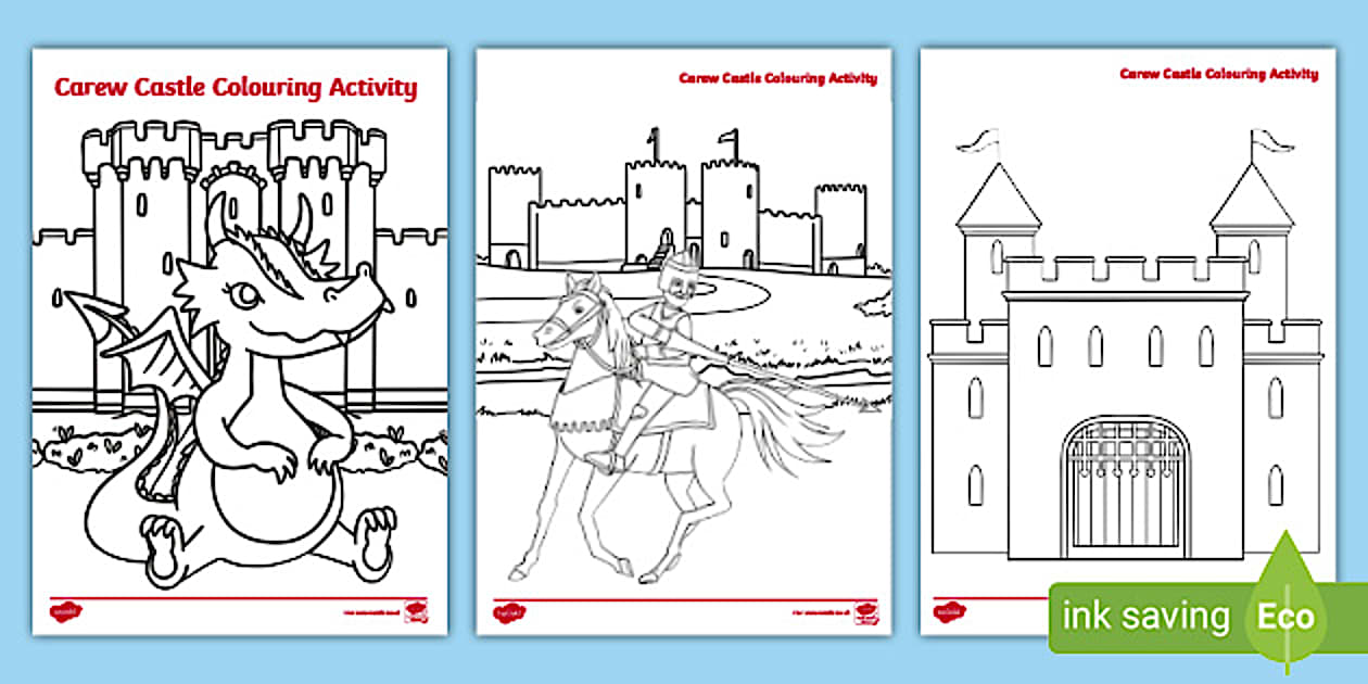 Carew Castle Colouring Activity | Primary Resources | Twinkl