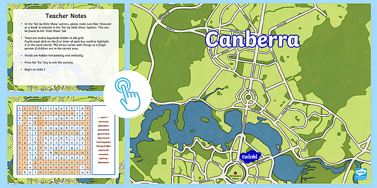 Canberra Interactive Word Search (Teacher-Made) - Twinkl