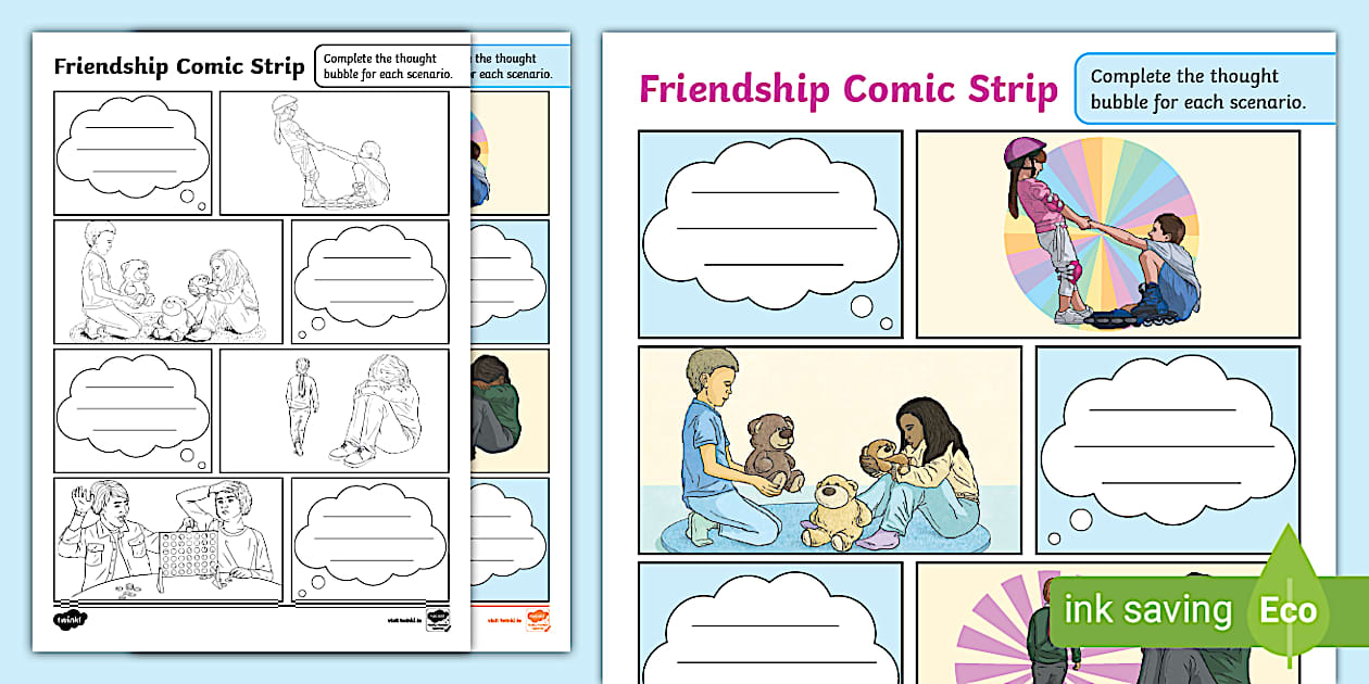 Friendship Finish the Comic Strip Worksheet (Teacher-Made)