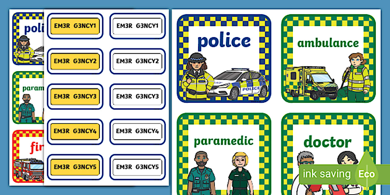 Emergency Vehicle Role-Play Badges (teacher made) - Twinkl