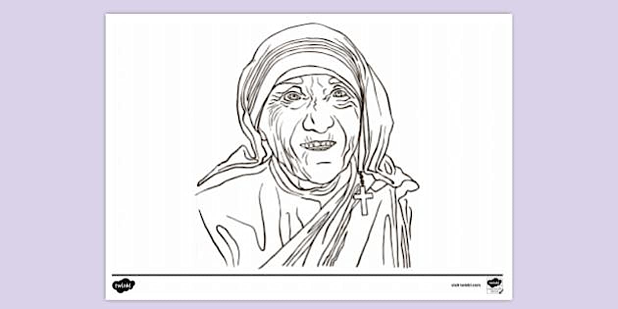 Mother Teresa Colouring Sheet | Colouring Sheets - Twinkl