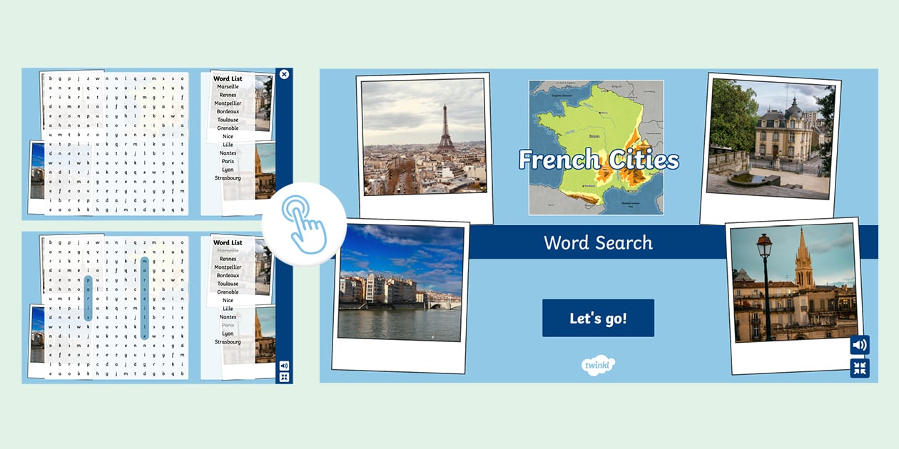 French Cities Interactive Word Search (Lehrer gemacht)