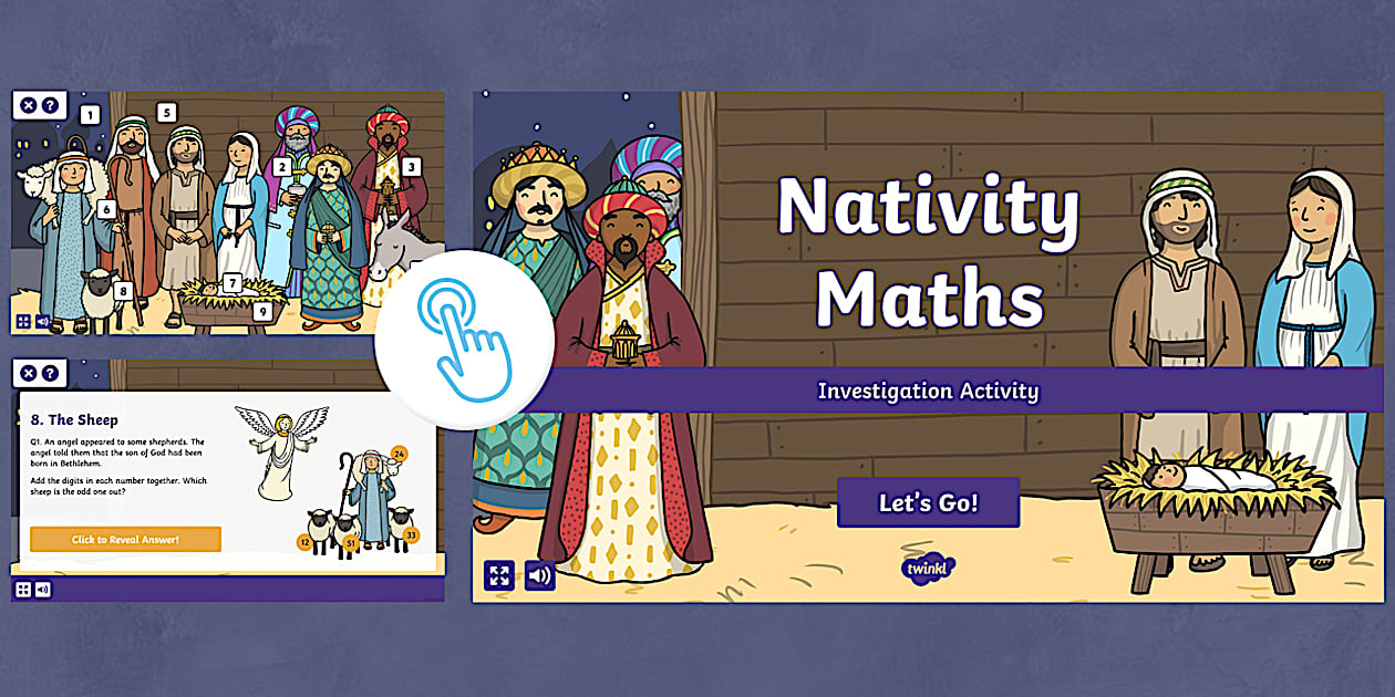 Christmas Interactive Maths Activity - KS1 Nativity Scene