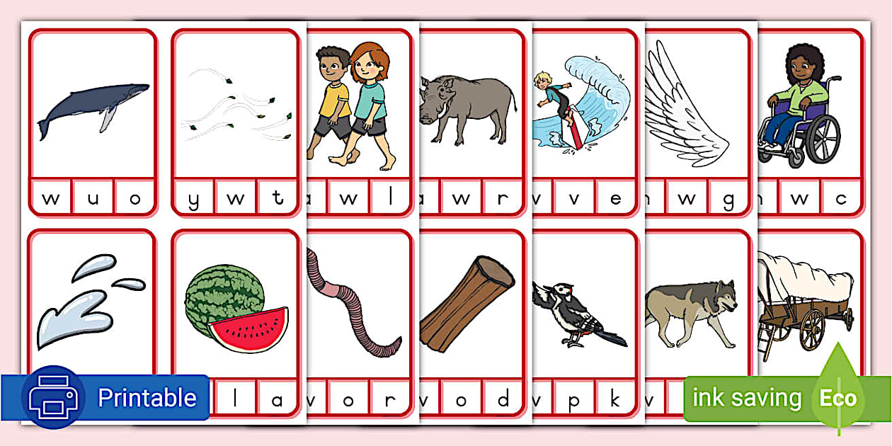 Grade R Phonics: Letter w Peg Card