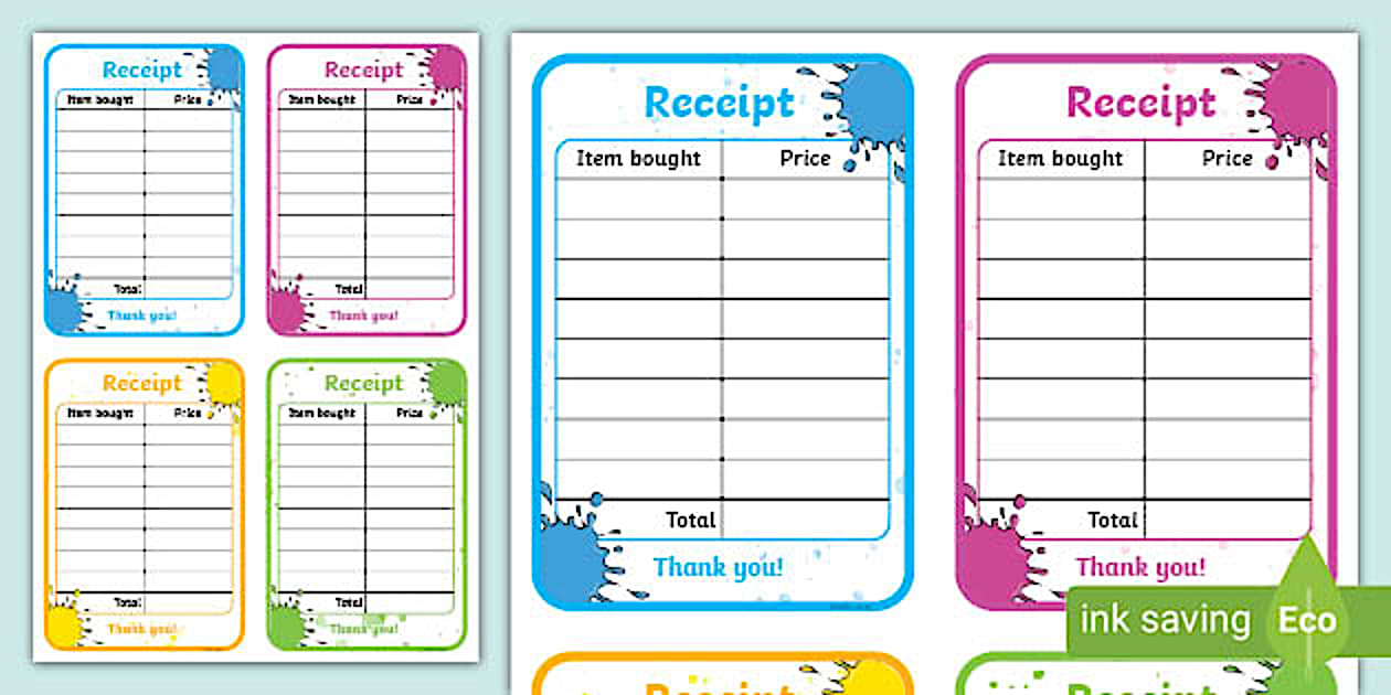 Paint Shop Role Play Receipt (Teacher-Made) - Twinkl