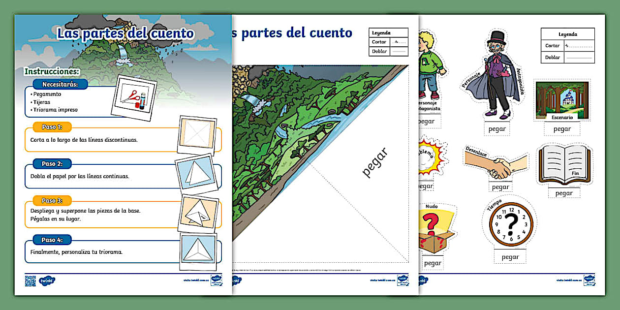 * NEW * Triorama: Las partes del cuento (teacher made)