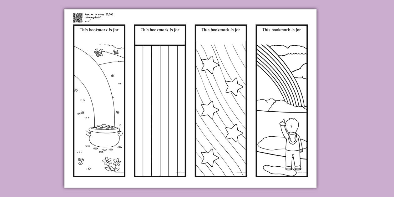 Rainbow Bookmarks to Colour - Bookmarks | Twinkl - Twinkl