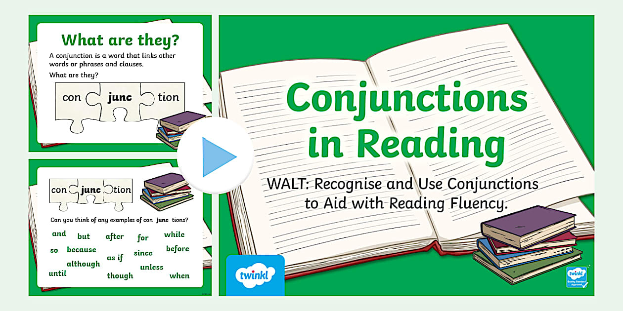 Conjunctions in Reading PowerPoint (teacher made) - Twinkl