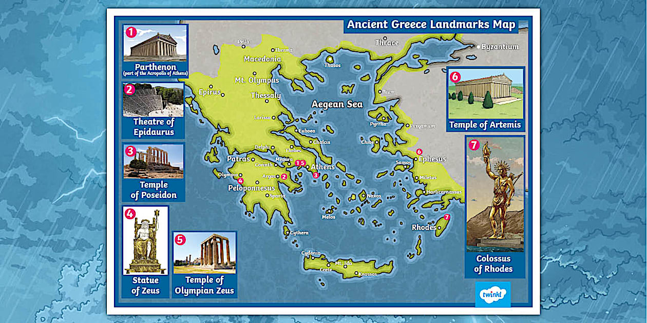 KS2 Ancient Greece Landmarks Map | Twinkl Originals - Twinkl