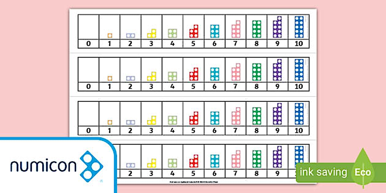 0 to 10 Numicon Shapes Number Track (Hecho por educadores)