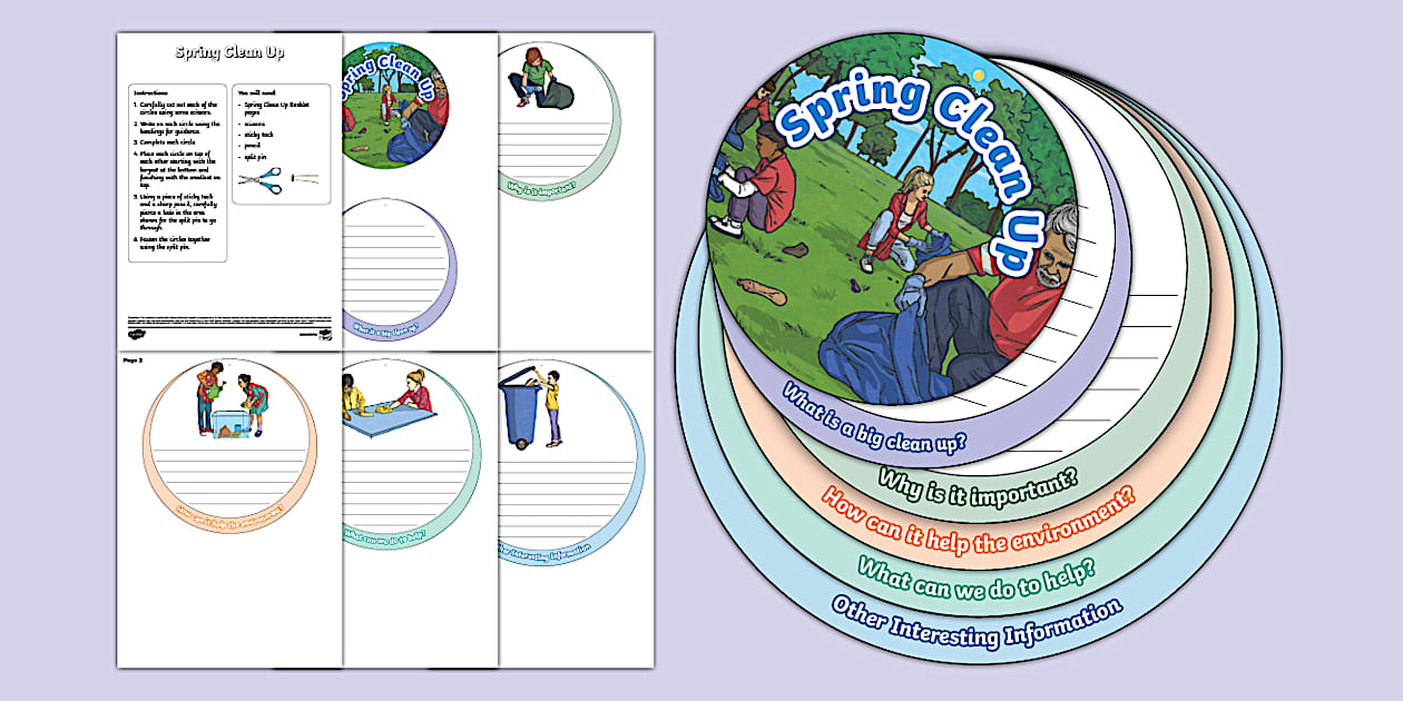 Spring Clean Up Circles Booklet - Twinkl