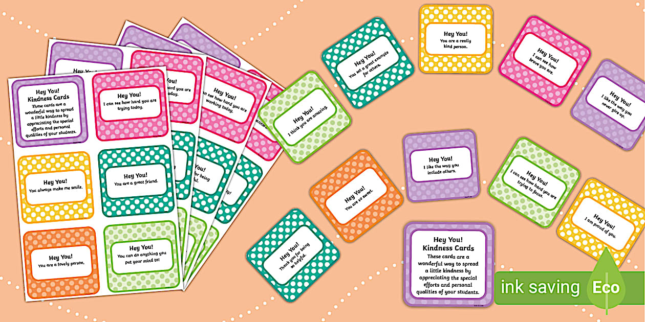 World Kindness Day Hey You! Cards (Teacher-Made) - Twinkl