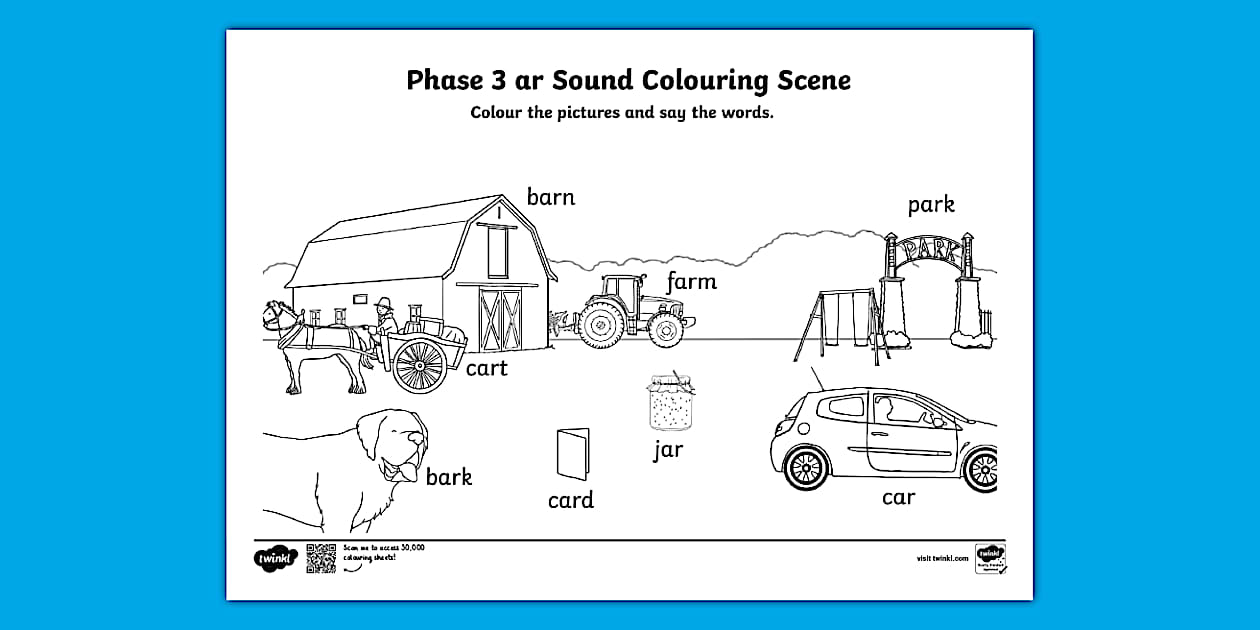 Phase 3 ar Sound Colouring Scene - Twinkl