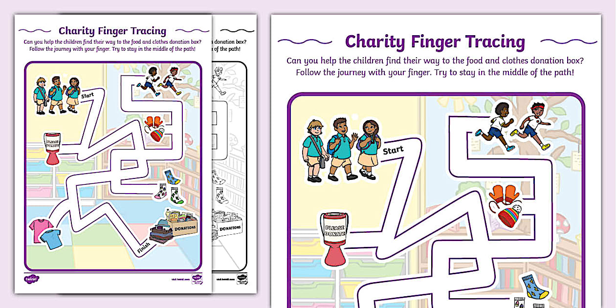 Charity Finger Tracing Activity (Teacher-Made) - Twinkl