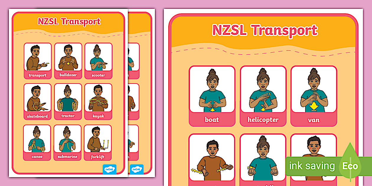 NZSL Transport Word Mat (Teacher-Made) - Twinkl