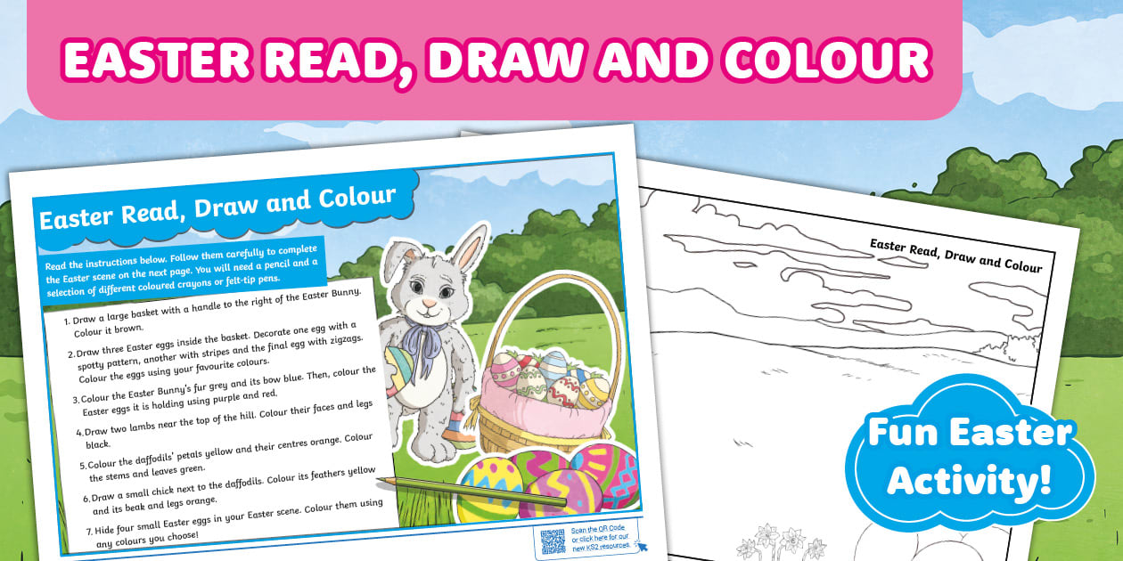 Easter Read, Draw and Colour - Twinkl - KS2