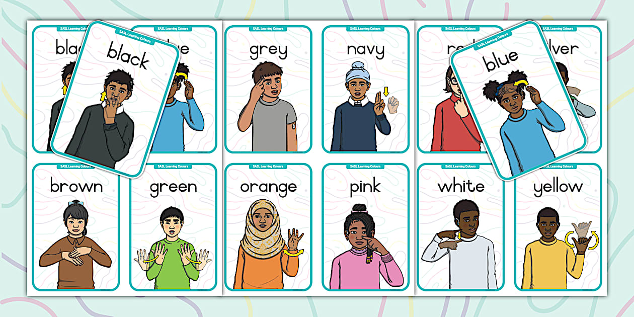 SASL Flashcards for Learning Colours (teacher made) - Twinkl