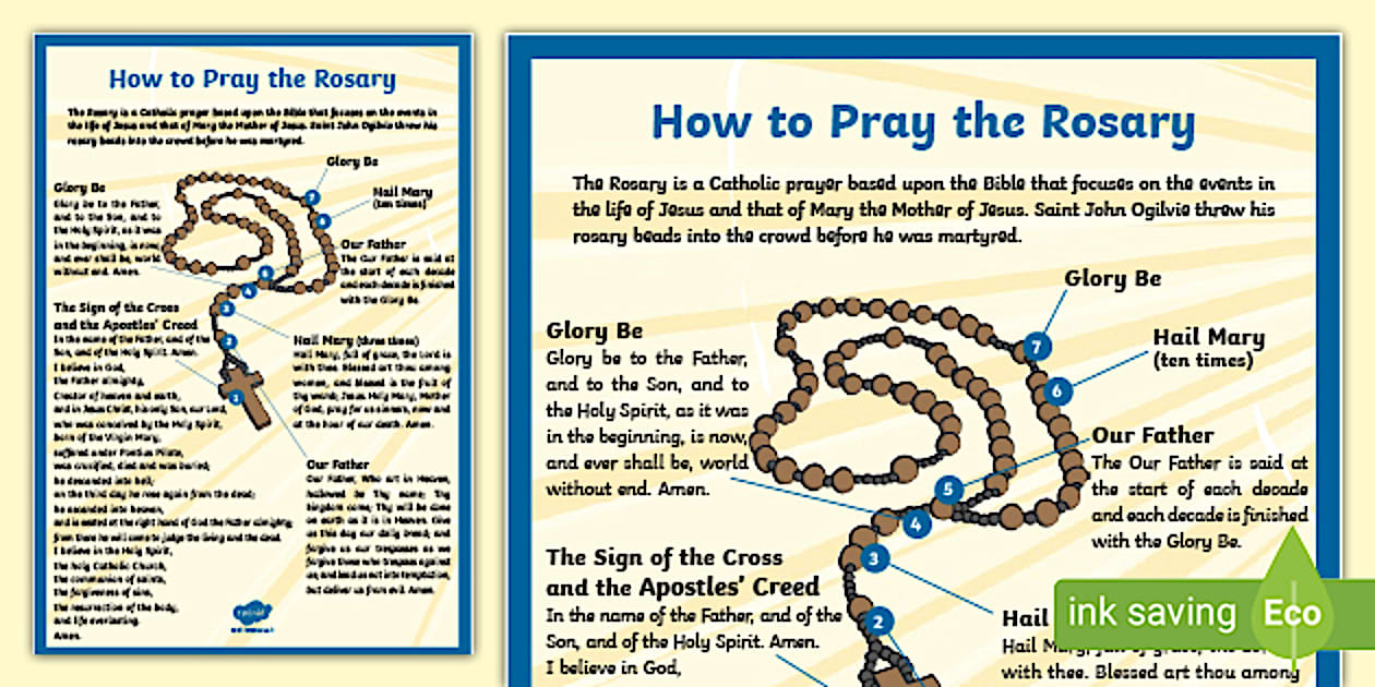 How to Pray the Rosary A4 Display Poster (teacher made)