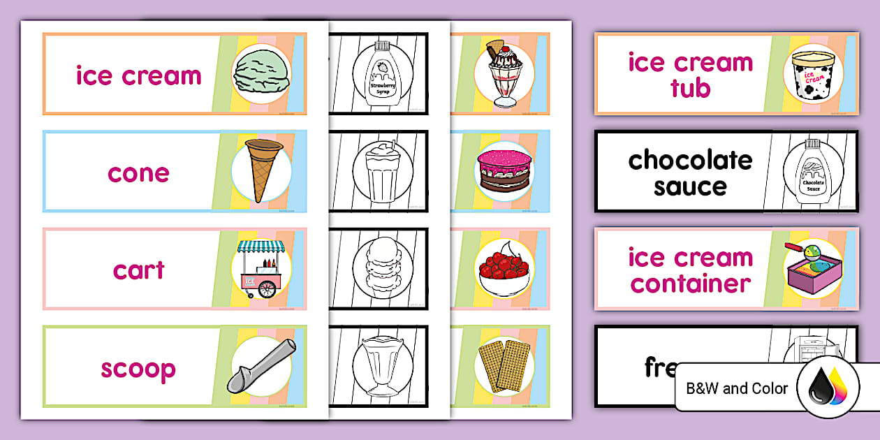 Ice Cream Shop Dramatic Play Word Cards (teacher made)