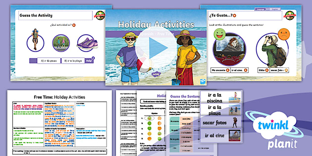 👉 Holidays in Spanish Vocabulary - Holiday Activities Lesson