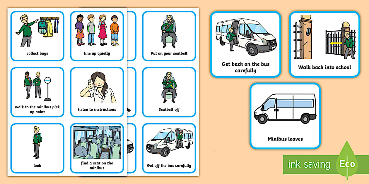 Editable SEN Using the Minibus Visual Timetable - Twinkl