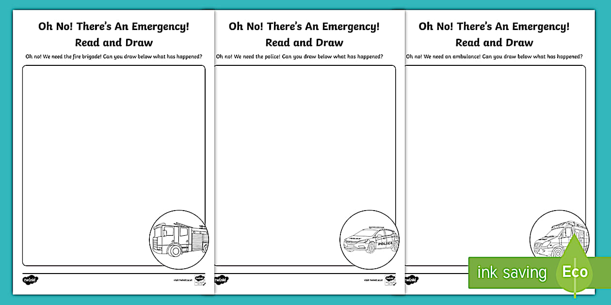 It’s an Emergency Worksheet Read and Draw Activity - Twinkl