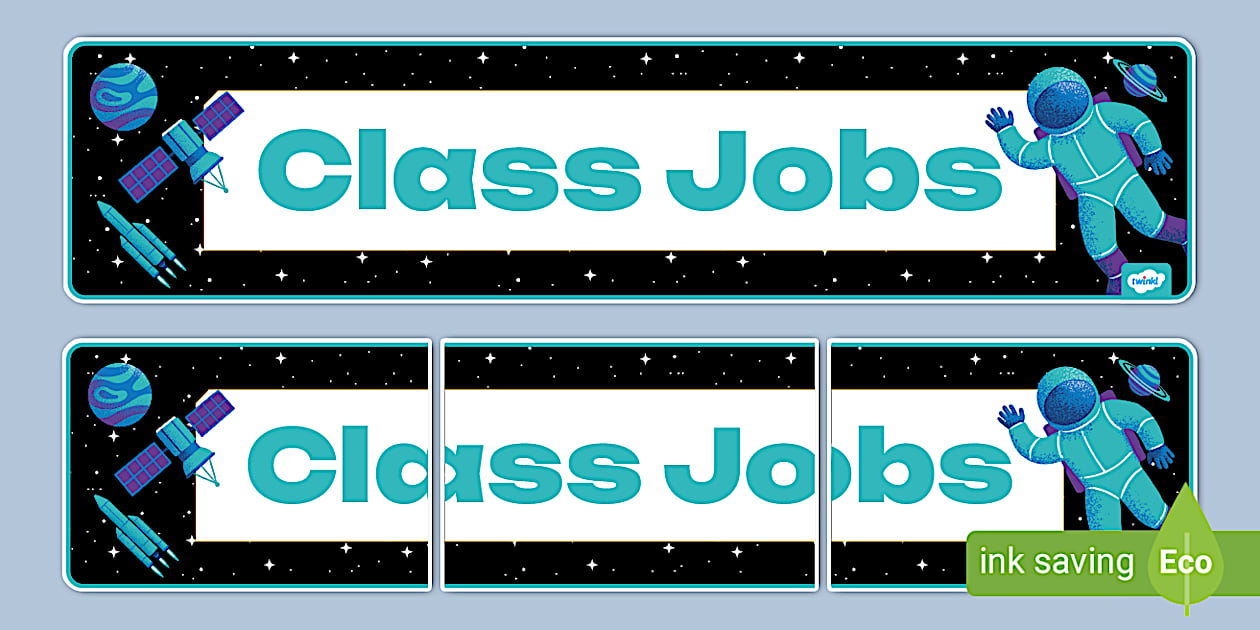 Space-Themed Class Jobs Display Banner (teacher made)
