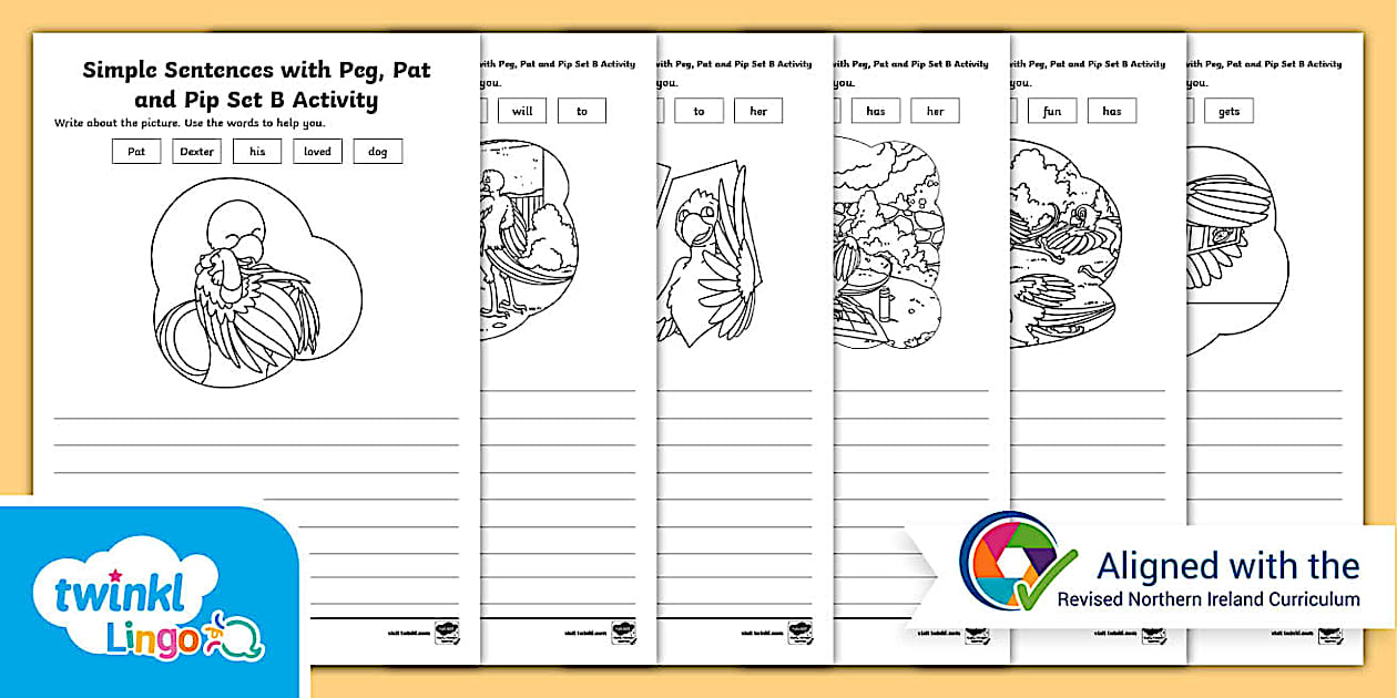 Simple Sentences with Peg, Pat and Pip Set B Activity