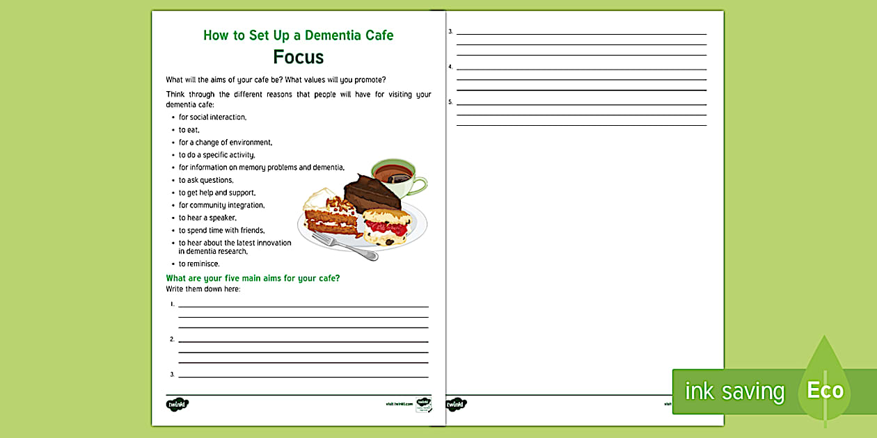 How to Set Up a Dementia Cafe: Focus Fact Sheet - Twinkl