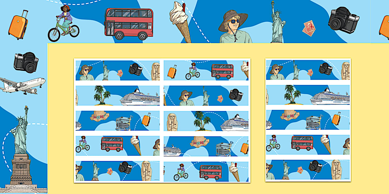 Travel-Themed Bulletin Board Borders (teacher made) - Twinkl
