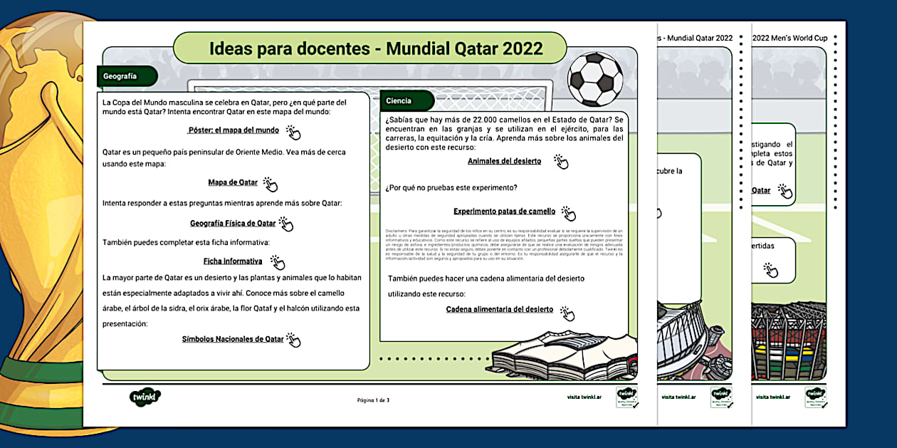 Ideas para la enseñanza de la Copa del Mundo 2022