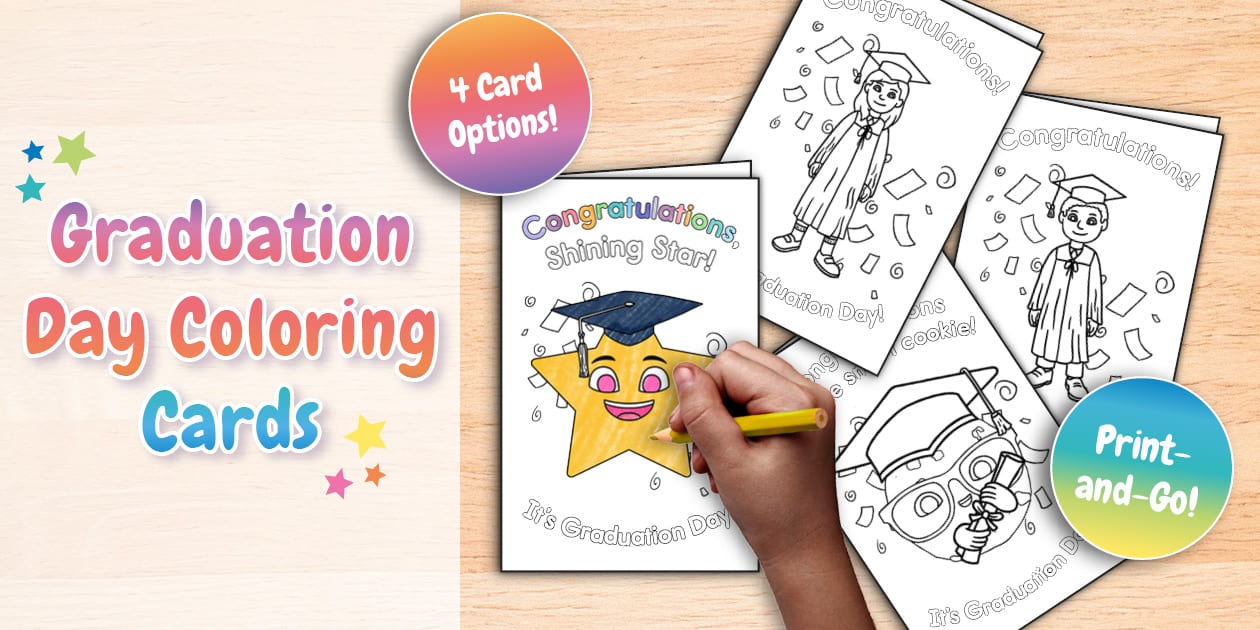 Graduation Day Coloring Cards