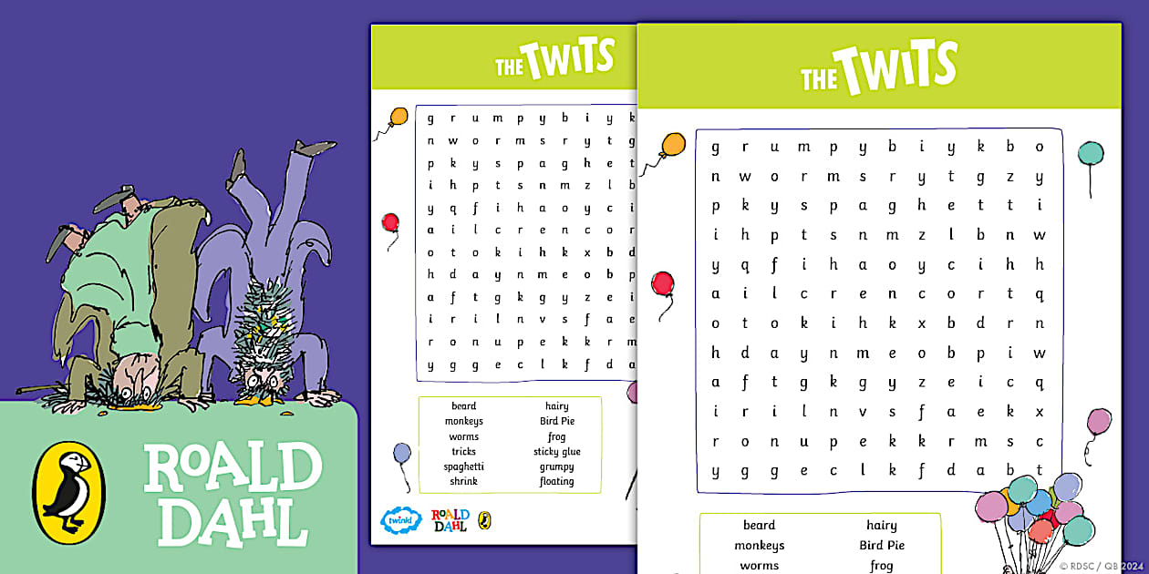 FREE! - The Twits Word Search | Roald Dahl | Twinkl Resources
