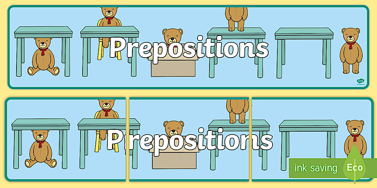 Preposition Display Banner (teacher made) - Twinkl