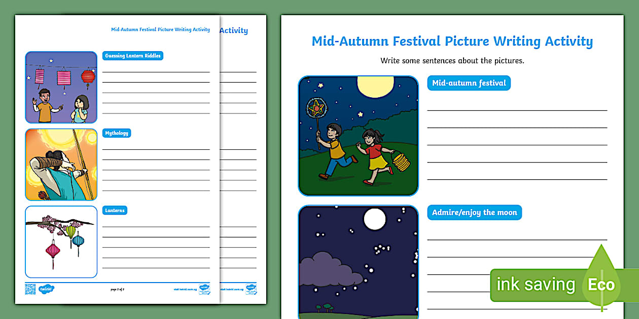 Mid-Autumn Festival Picture Writing Activity (Teacher-Made)