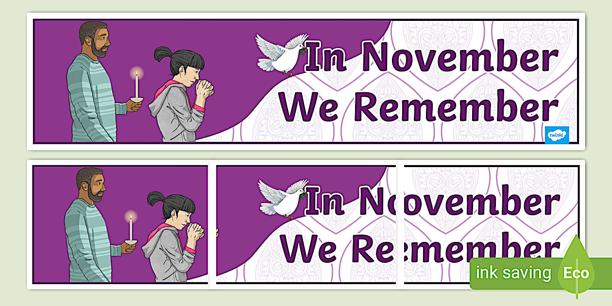 In November We Remember Display Banner - Twinkl