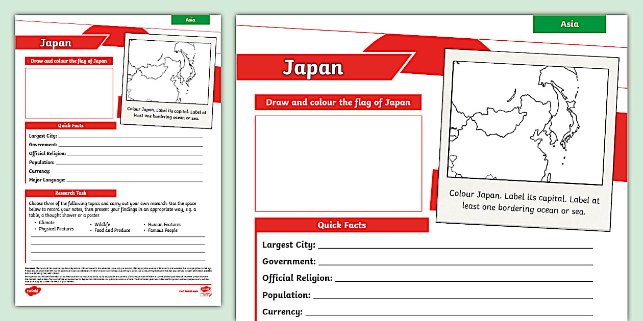 KS2 Japan Research Activity
