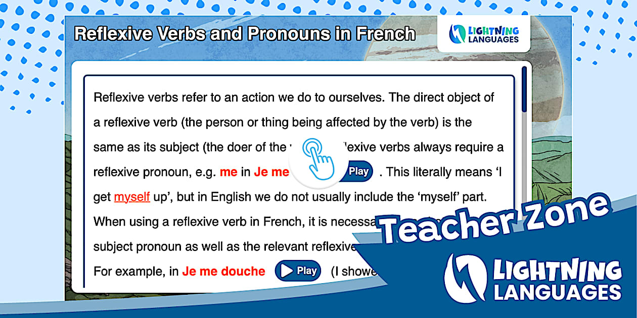👉 Lightning Languages French Grammar Go Guide Reflexive Verbs