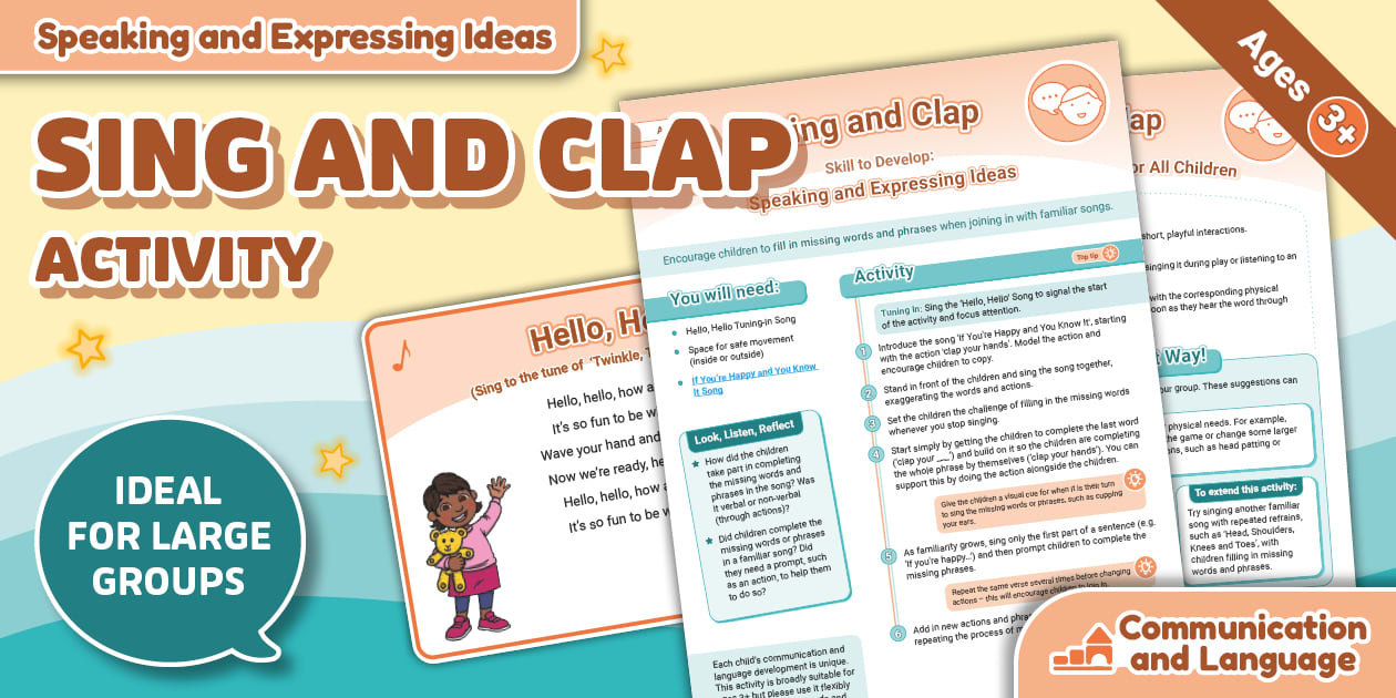 EYFS Communication and Language Activity: Completing Songs