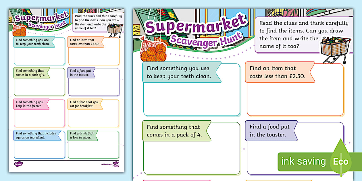 Supermarket Scavenger Hunt (teacher made) - Twinkl