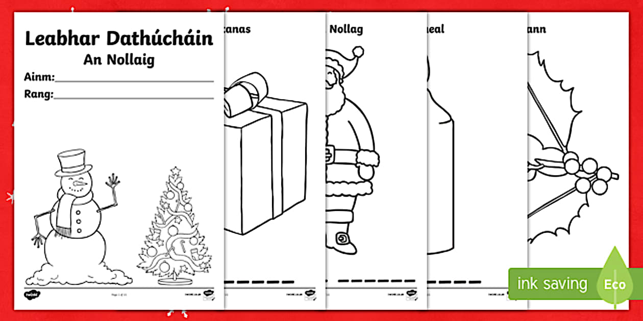 An Nollaig Colouring Pages Gaeilge (teacher made) - Twinkl