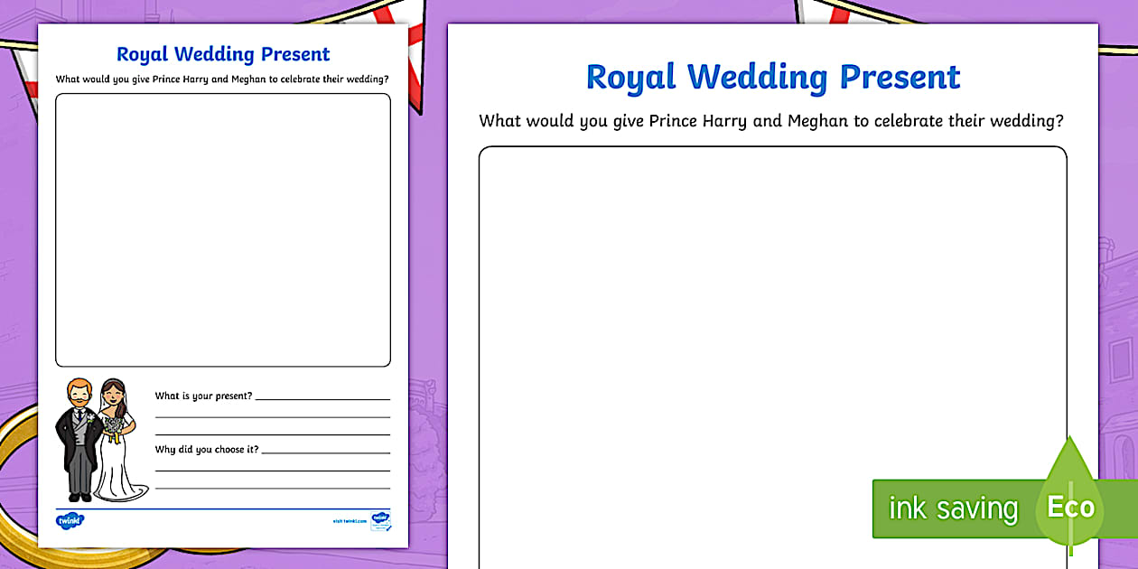 Design a Royal Wedding Gift Worksheet (teacher made)