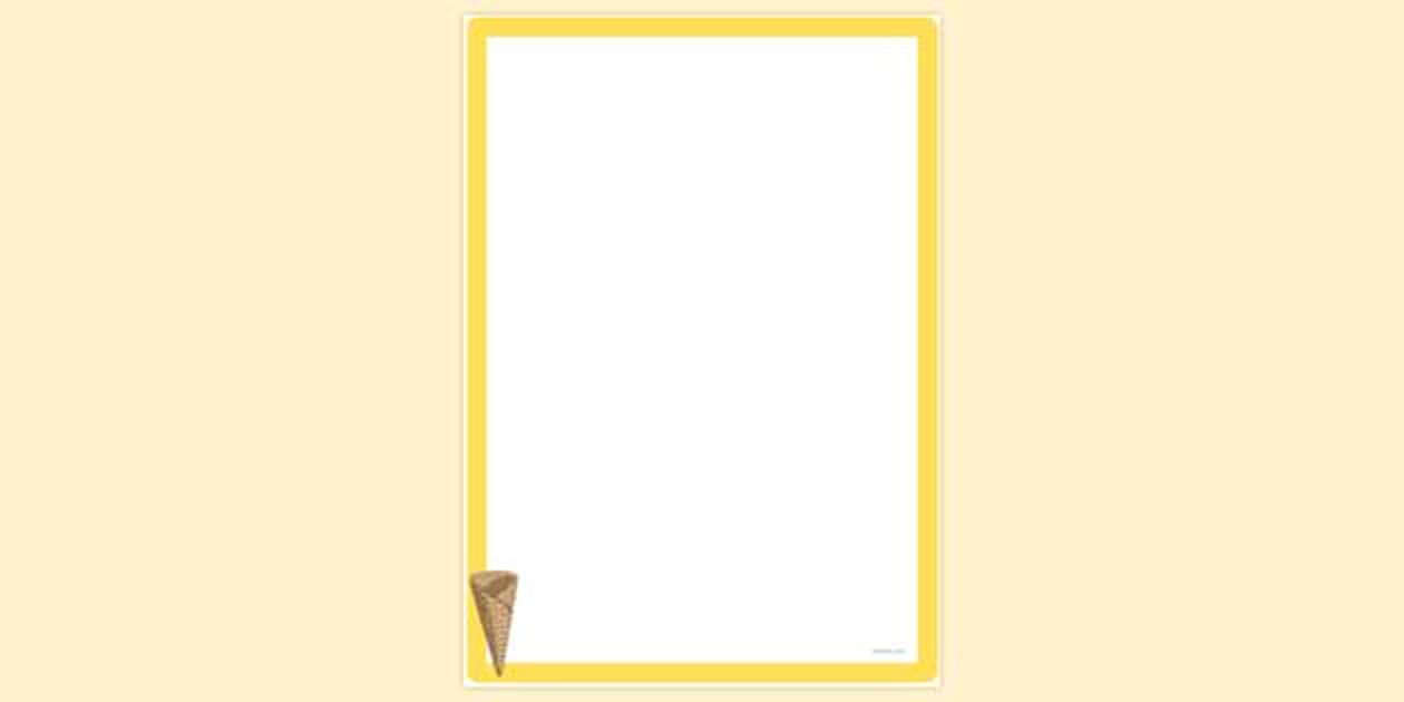 Simple Blank Waffle Cone Page Border | Page Borders | Twinkl