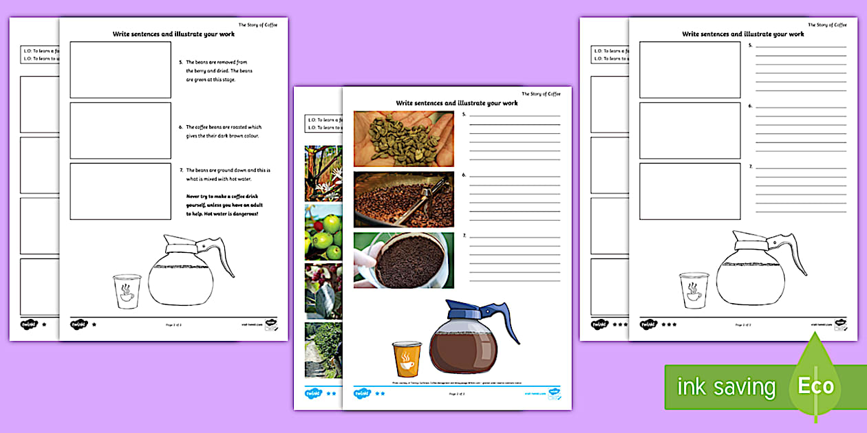 The Story of Coffee Differentiated Worksheets Medium - food