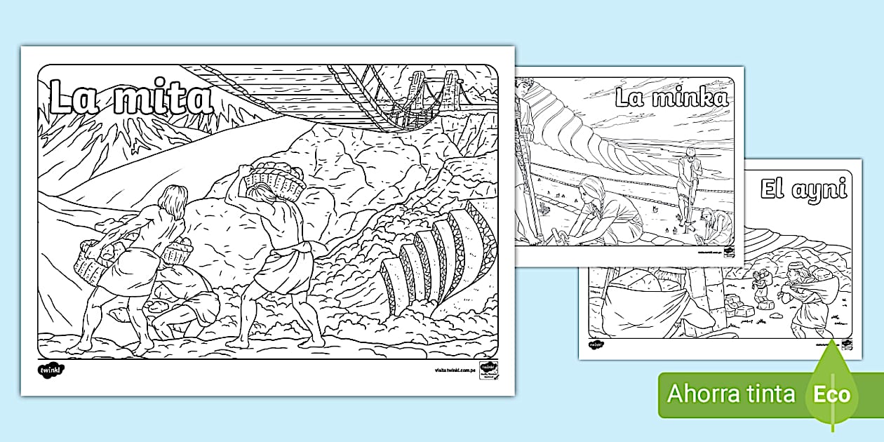 Fichas Hojas Para Colorear De La Mita La Minka Y El Ayni